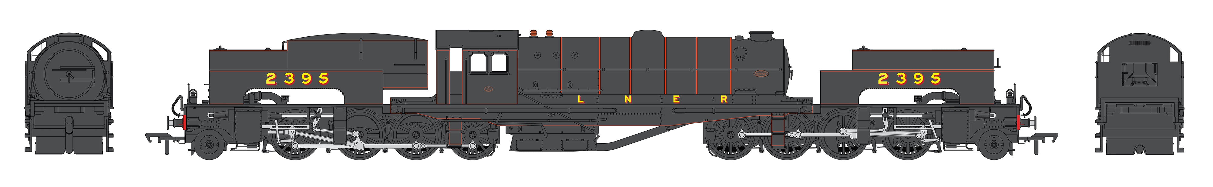 LNER U1 - LNER Lined Black - 2395 - OO Scale - DCC Sound Fitted ...